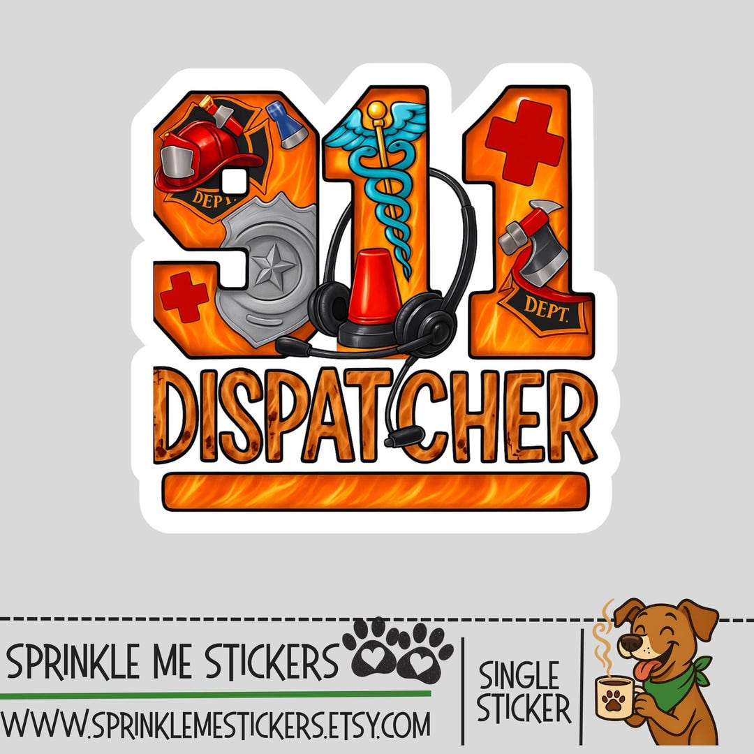 911 Dispatcher-emergency Services-sticker-vinyl Decal - Etsy