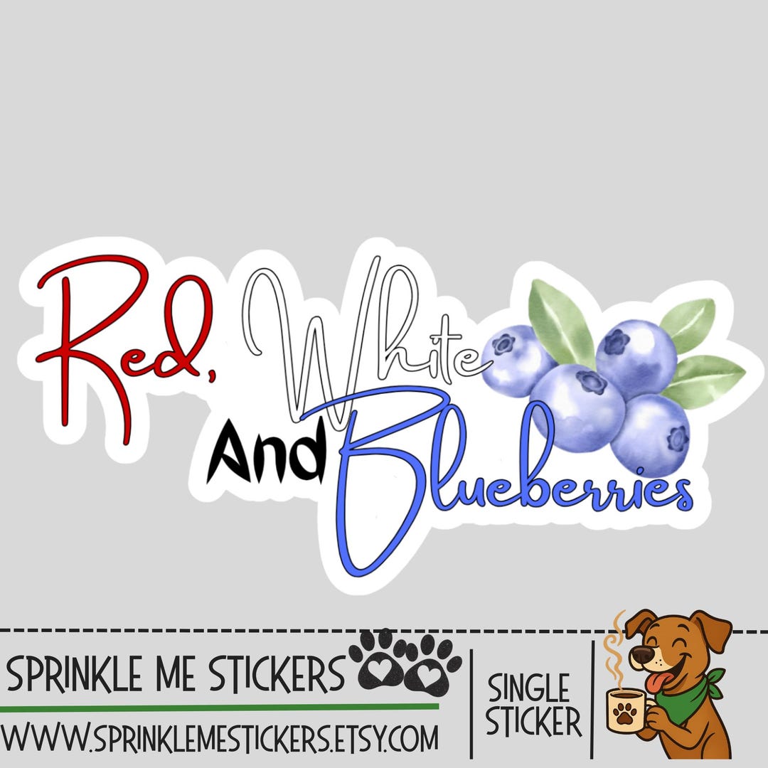 Red, White and Blueberries Sticker-vinyl Decal - Etsy