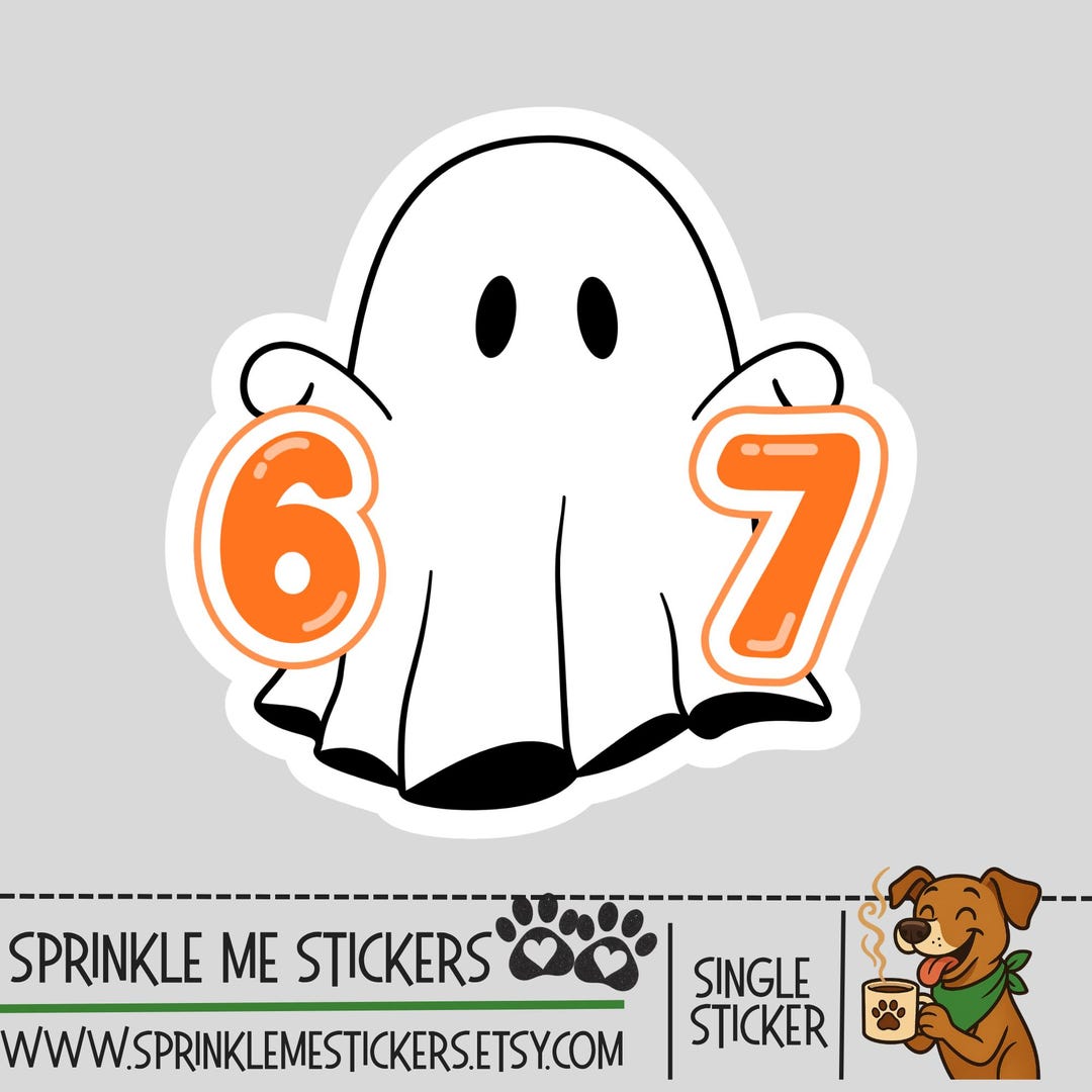 Spooky Ghost-6-7 (six, Seven) Sticker-vinyl Decal - Etsy