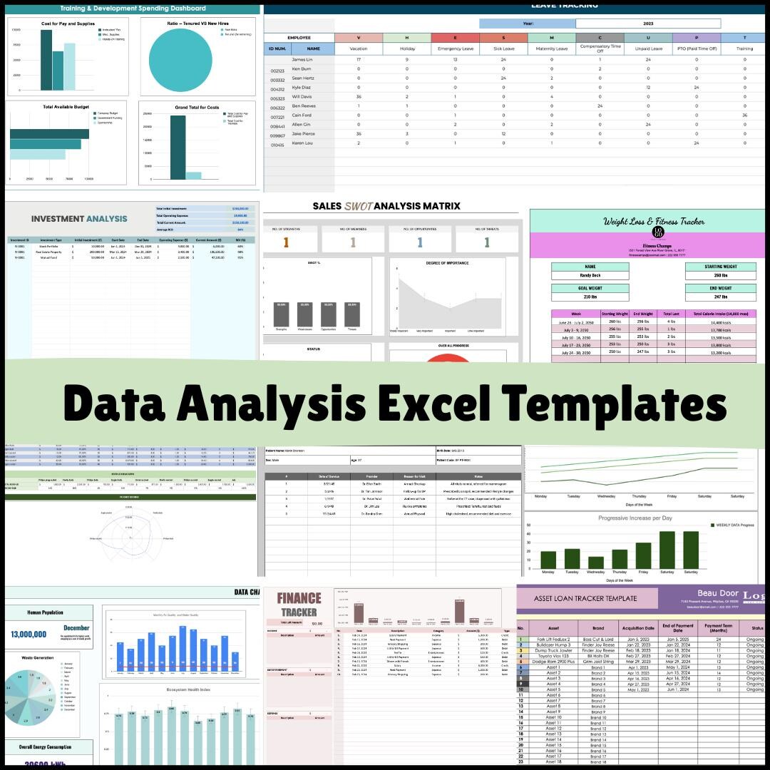 DATA ANALYSIS Editable Excel Templates , Easy-to-use, and Customizable ...