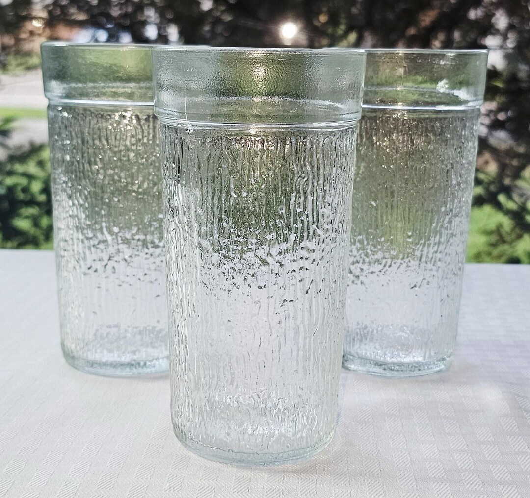 Vintage KERR "bark Textured" Glass Tumblers - Etsy