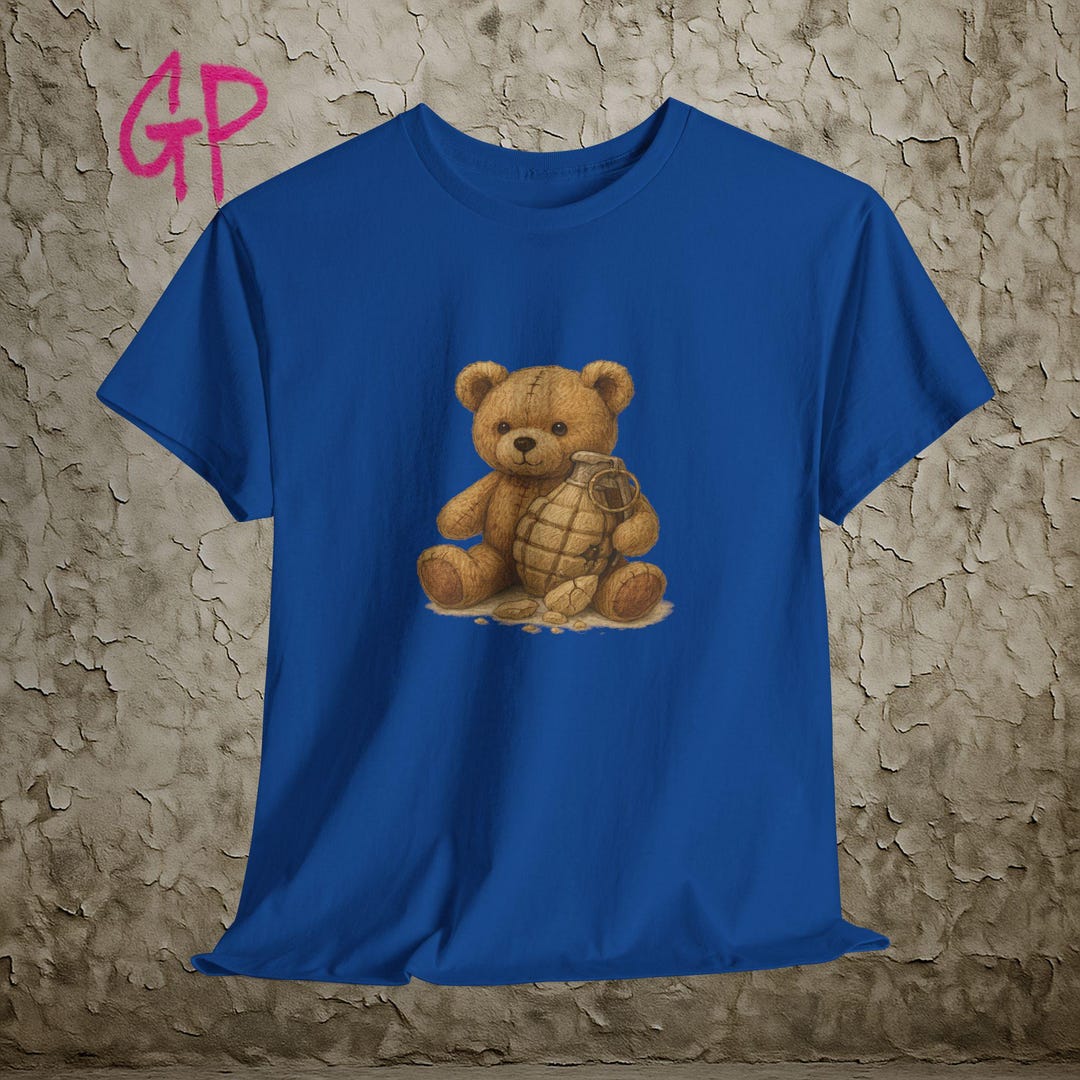 Teddy Bear With Grenade Cute but Deadly Plush Toy Art Shirt Dark Humor ...