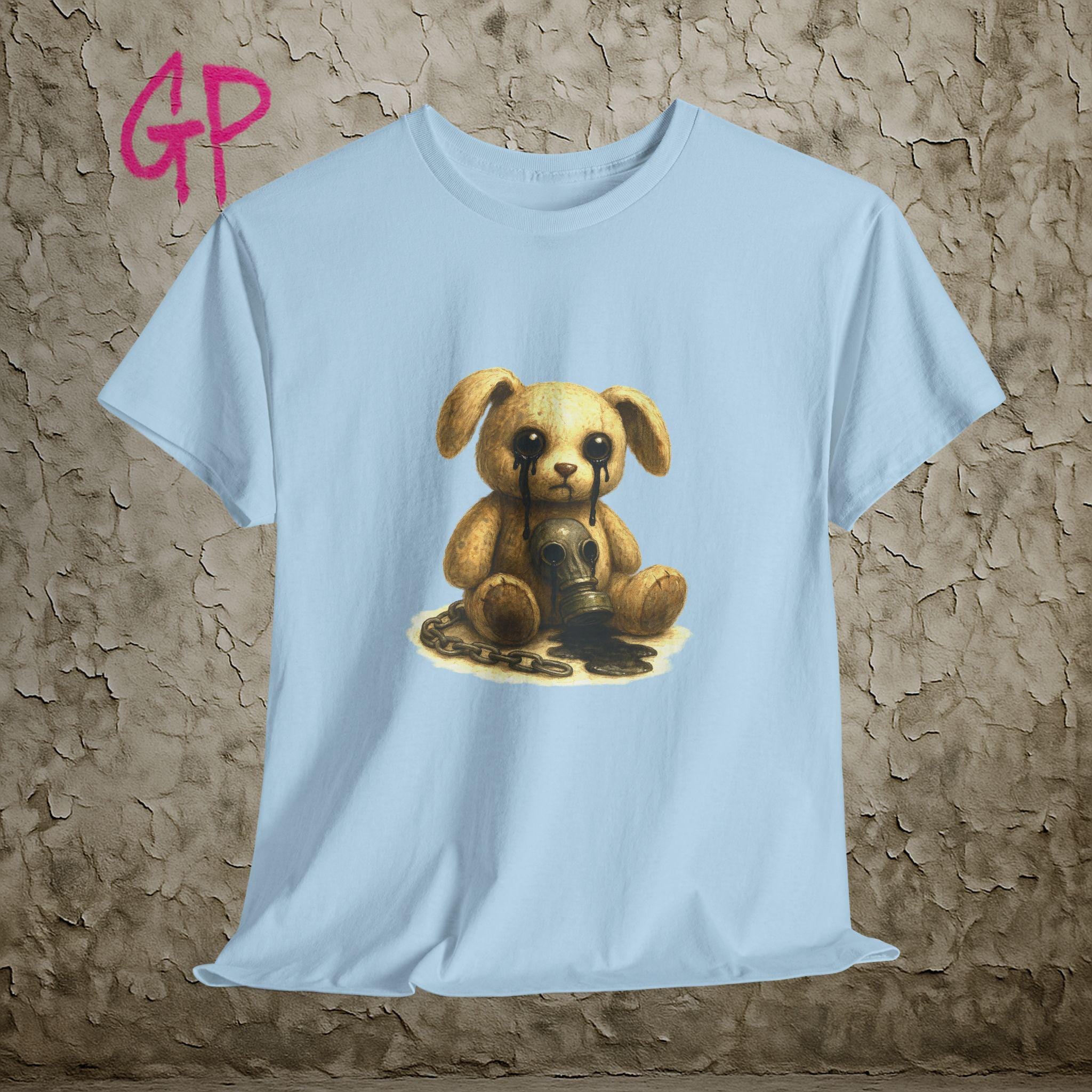 Sad Stuffed Animal Crying Oil Gas Mask Shirt Creepy Cute Plushie T ...