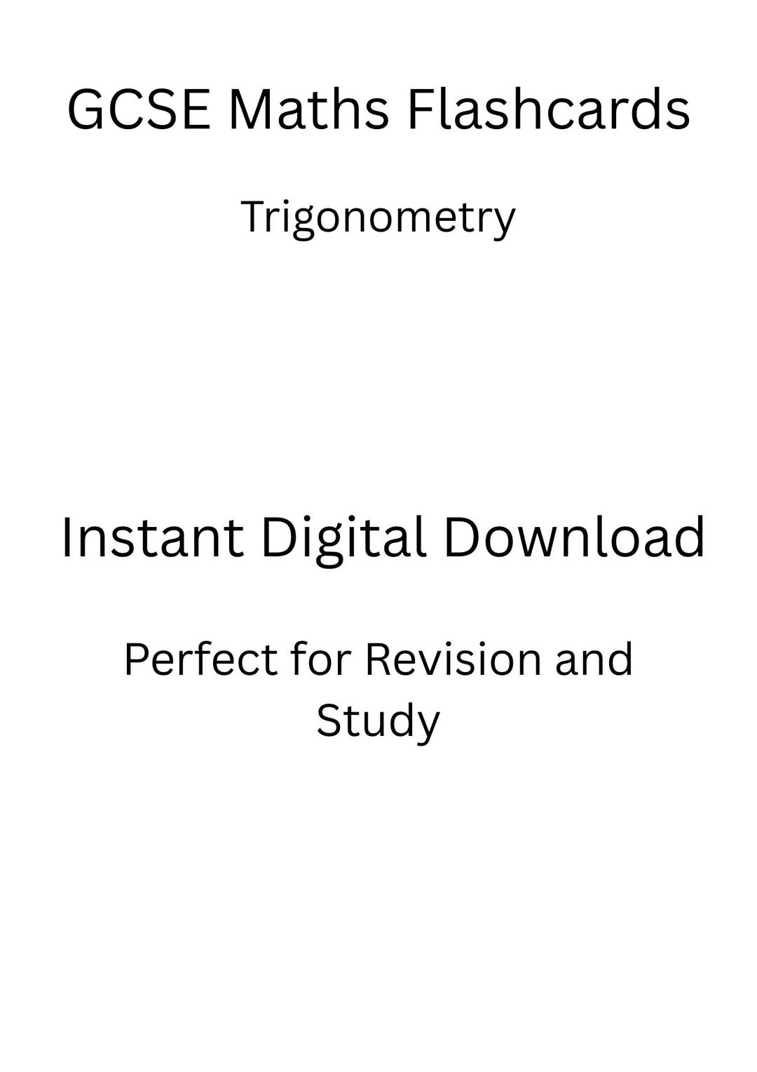 GCSE Maths Trigonometry Flashcards – SOHCAHTOA, Sine Rule, Cosine Rule ...