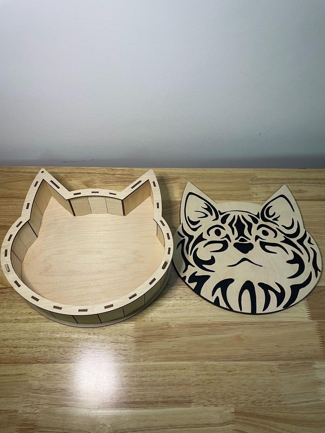 Cat Shaped Gift Box SVG – Laser Cut File With Kerf Bending – Wooden DIY ...