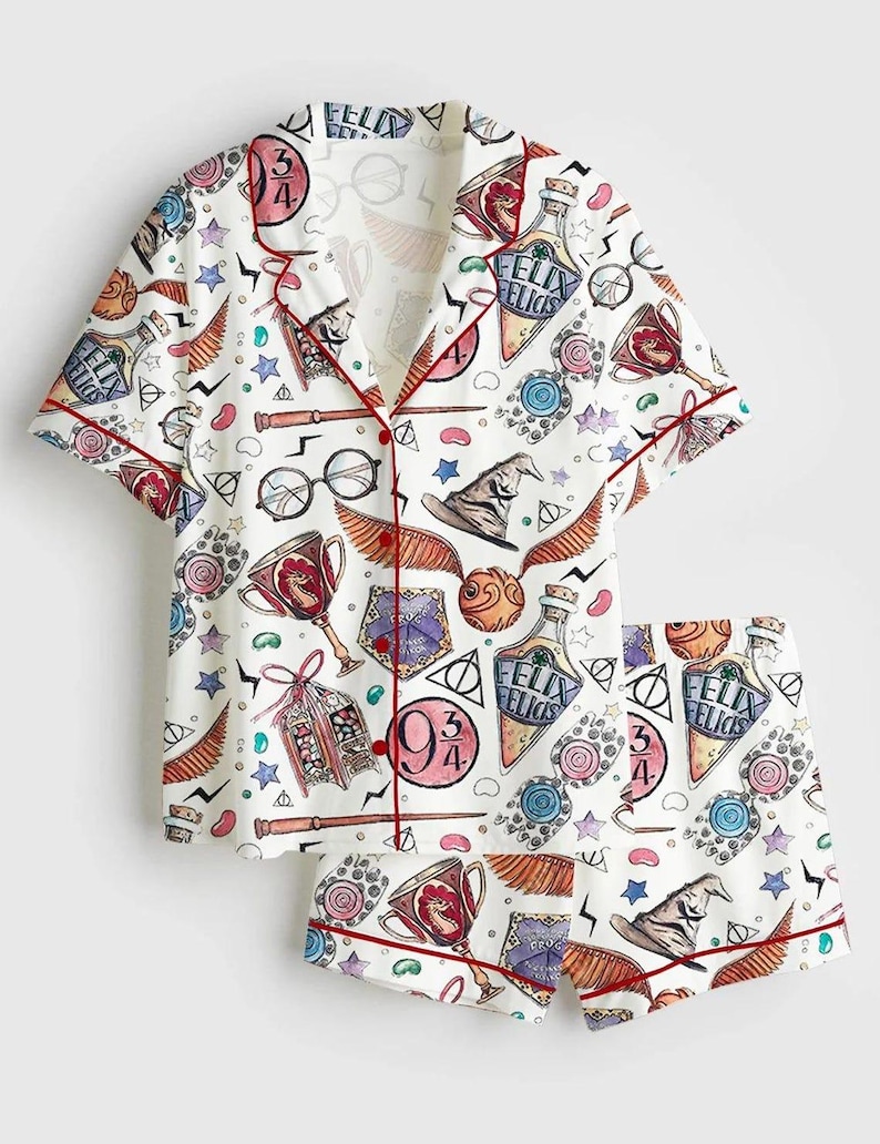 HP Wizard School Wizard Academy Magic School Satin Pajama Set, Wizard ...