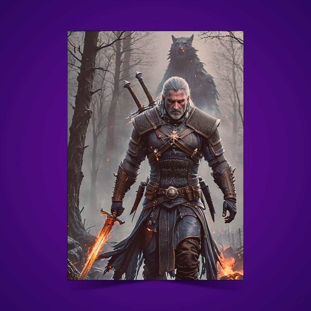 Geralt of Rivia Metal Poster - the Witcher Wall Art - Etsy