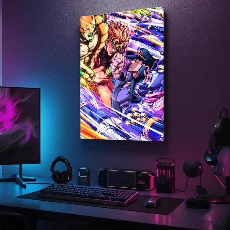 Jotaro Kujo Vs Dio Brando - Jojo's Bizarre Adventure Metal Poster ...