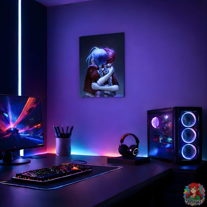 Jinx & Vi - Arcane League of Legends Metal Poster - Lamina in Alluminio ...