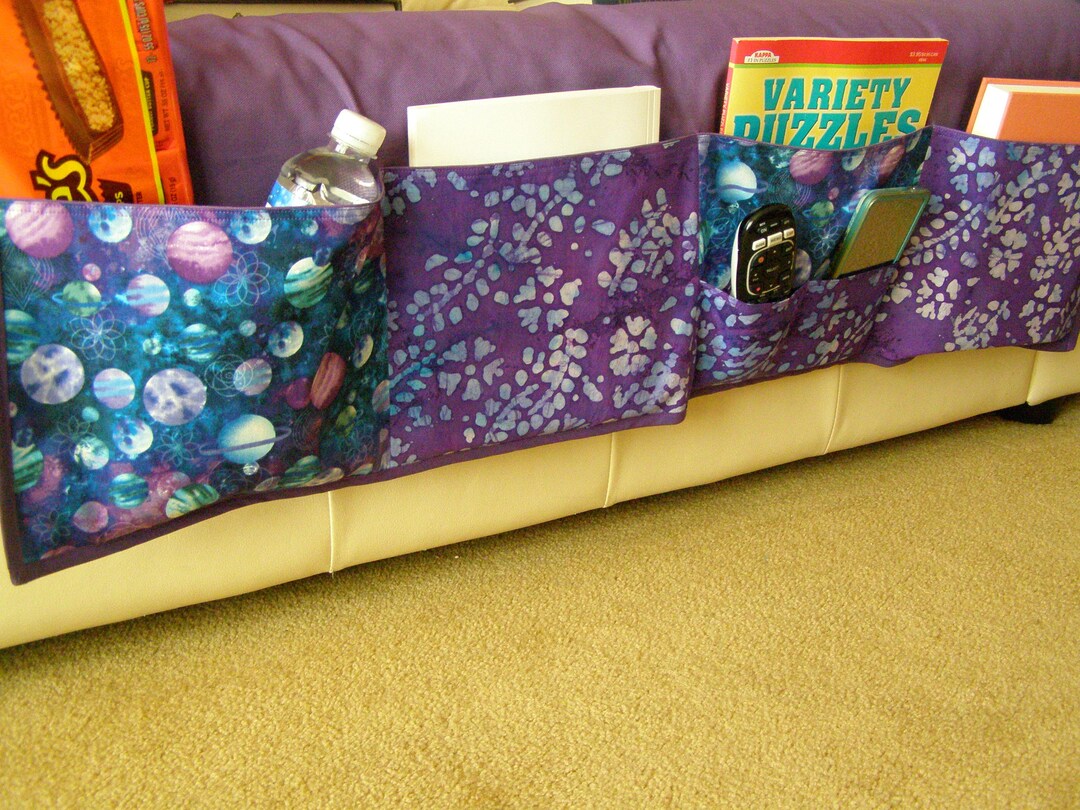 Dorm Bed Caddy Purple Bedside Pocket Organizer - Etsy