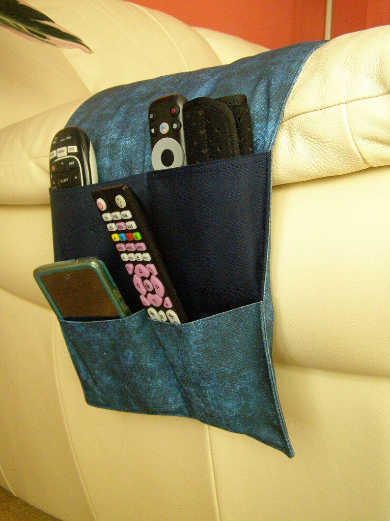 Remote Control Caddy 4 Pocket Navy Blue Denim Look - Etsy