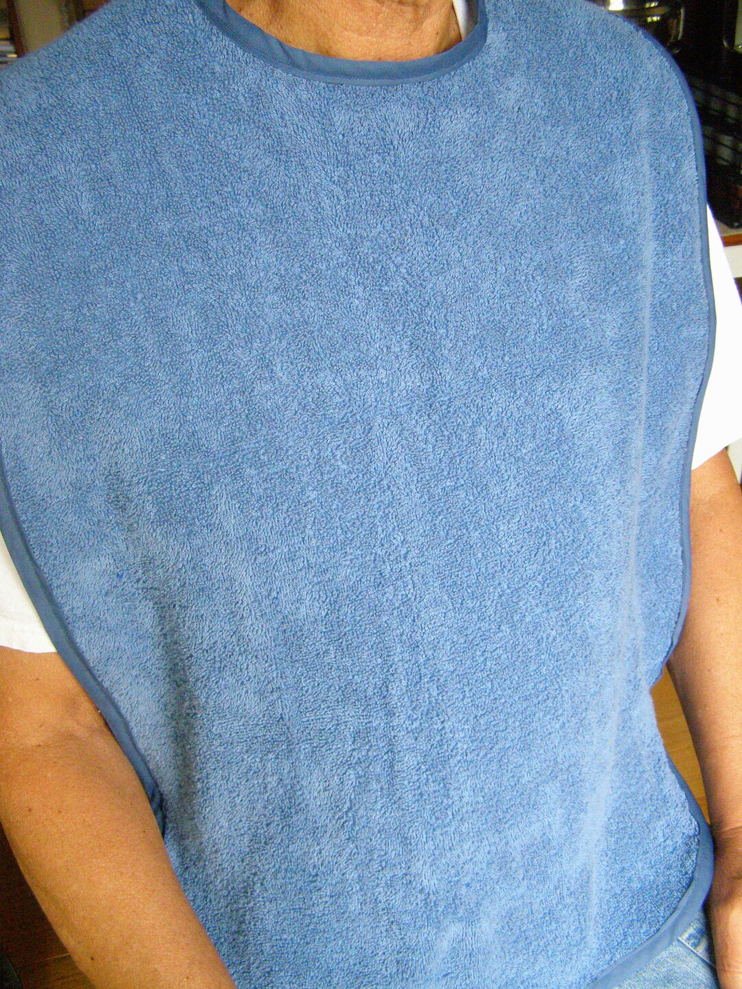 Terry Cloth Adult Bib Denim Blue Special Needs Shirt Protector - Etsy