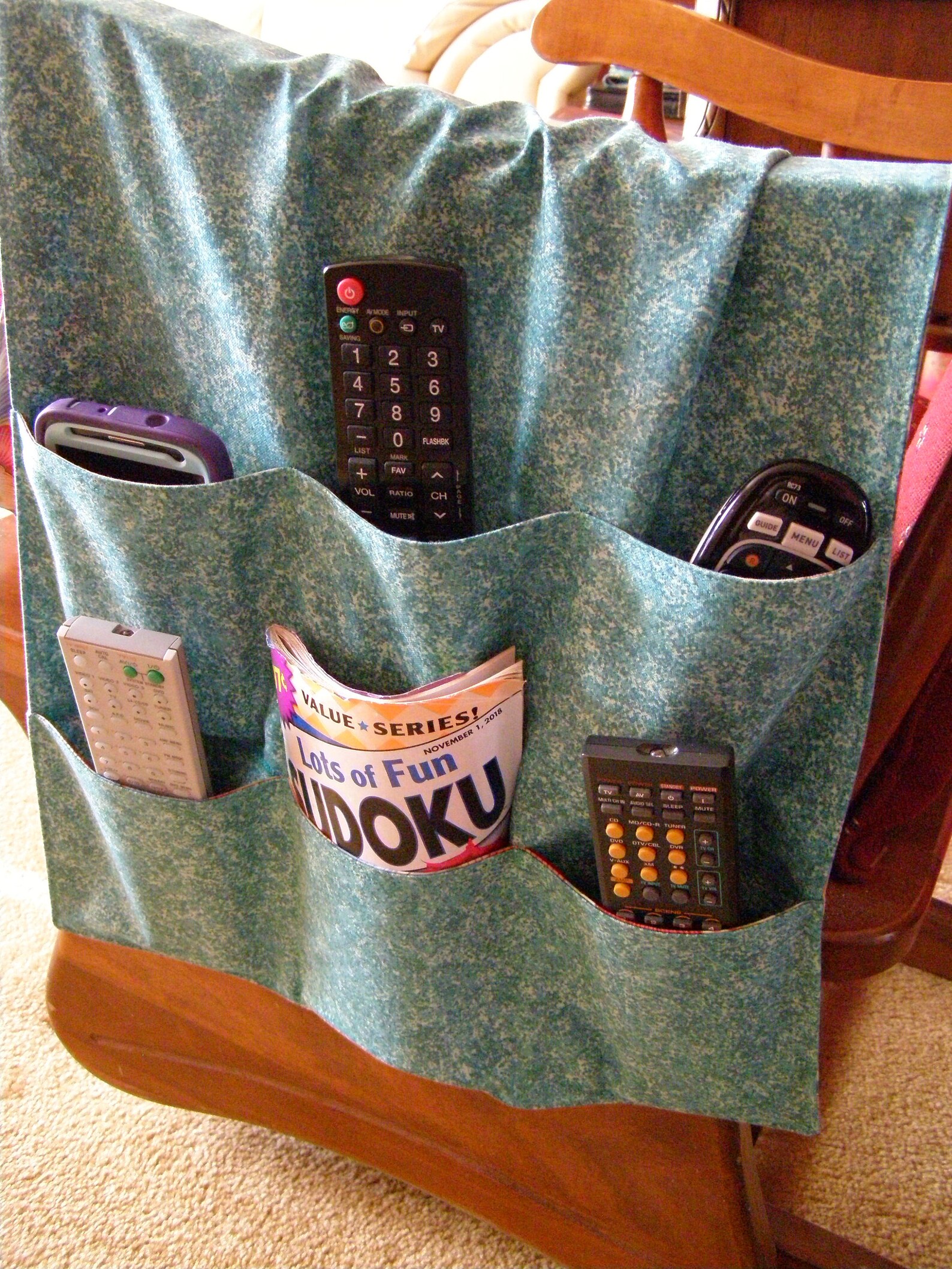 Remote Control Caddy 6 Pocket Teal - Etsy