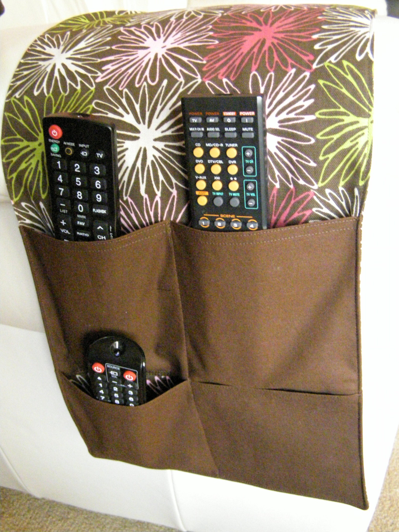 Remote Control Organizer Caddy 4 Pocket Starburst W/brown Pockets - Etsy