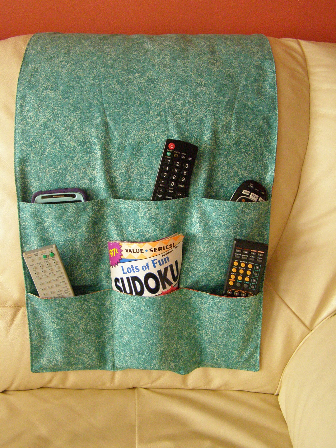 Remote Control Caddy 6 Pocket Teal - Etsy