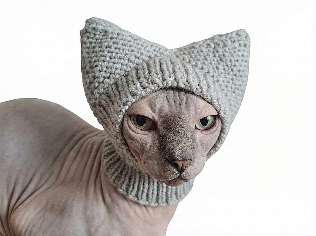 Warm Hat for a Cat / Sphynx – Gray Balaclava - Etsy