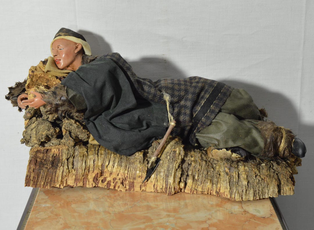 Neapolitan Nativity Shepherd – Sleeping Benino Figure – 40 Cm ...