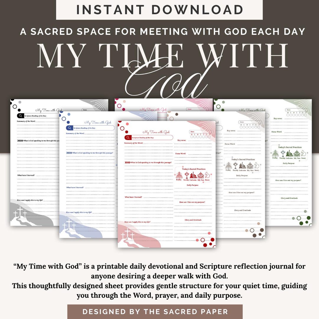 Daily Devotional Journal: Bible Study, Scripture Reflection (printable ...