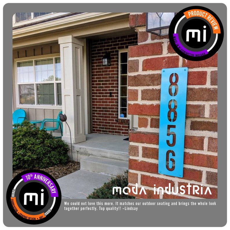 Vintage Modern Vertical Address Sign: CUSTOM Retro Vertical | Etsy