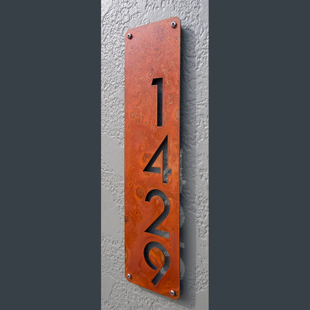 Modern Vertical House Numbers: Custom Modern House Numbers | Etsy