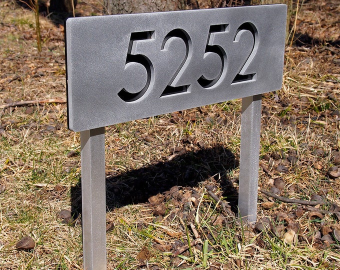 Modern House Numbers: Custom Modern Horizontal Address Yard Sign ...