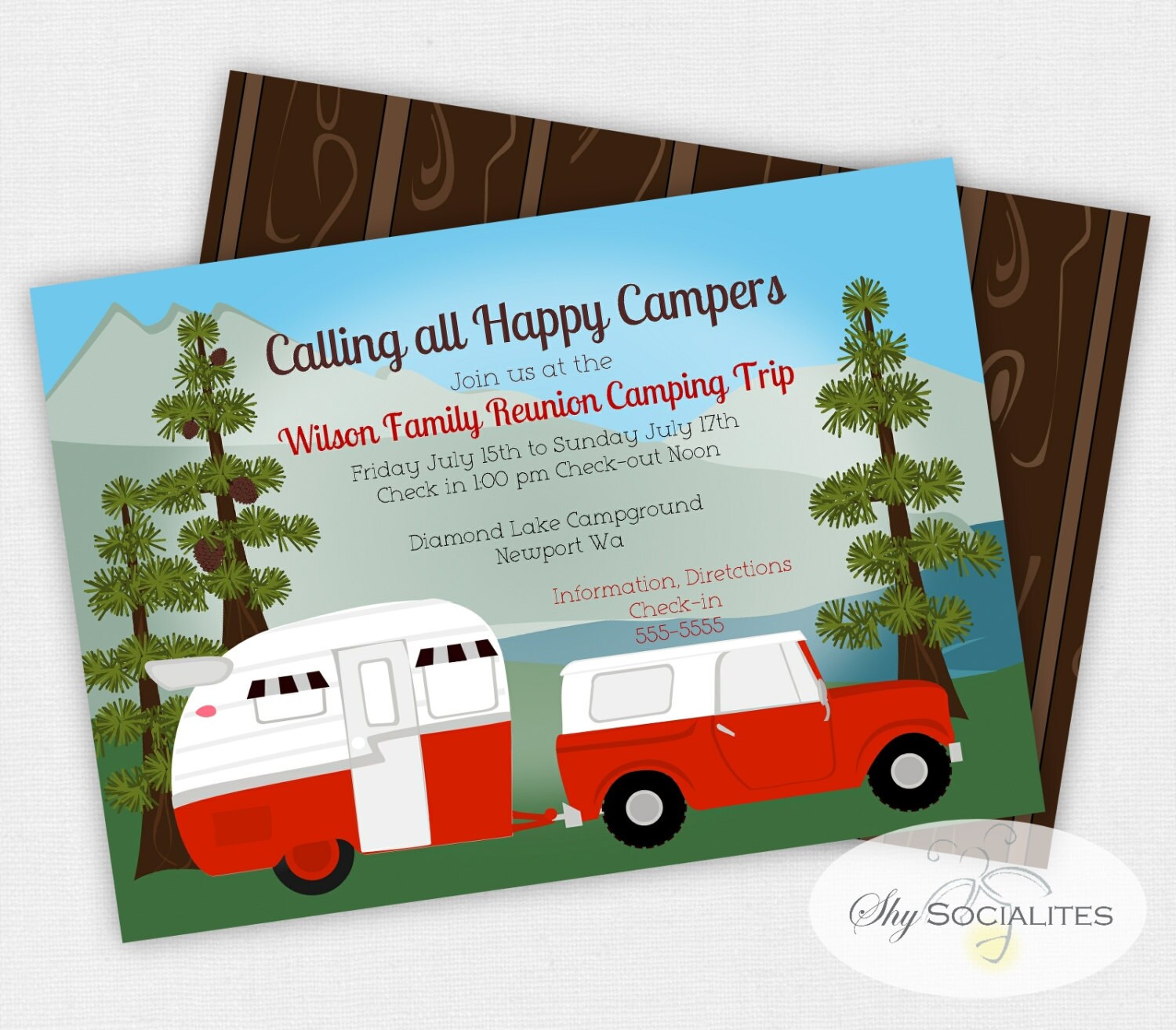 Camping Invitation Birthday Family Reunion Retirement | Etsy
