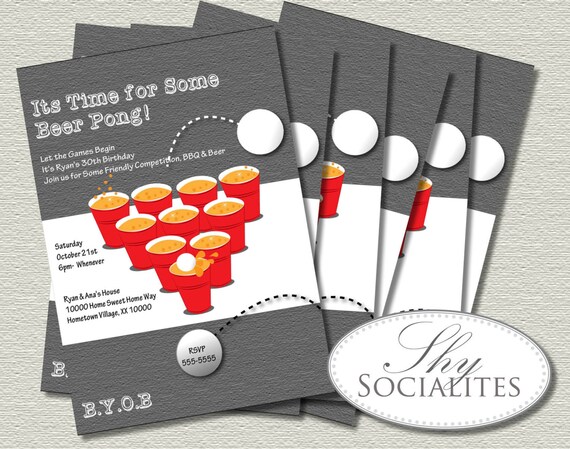 Beer Pong Invitation Beer 21st Birthday Tournament Etsy Beer Pong Invitation Beer 21st Birthday Tournament Etsy
