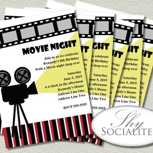 Movie Night Invitation Showtime Movie Reel Movie Camera | Etsy