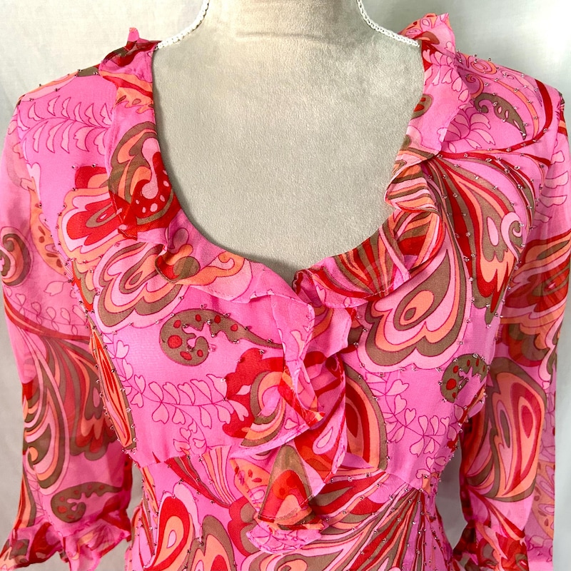 Y2k Ruffle Silk Dress - Etsy