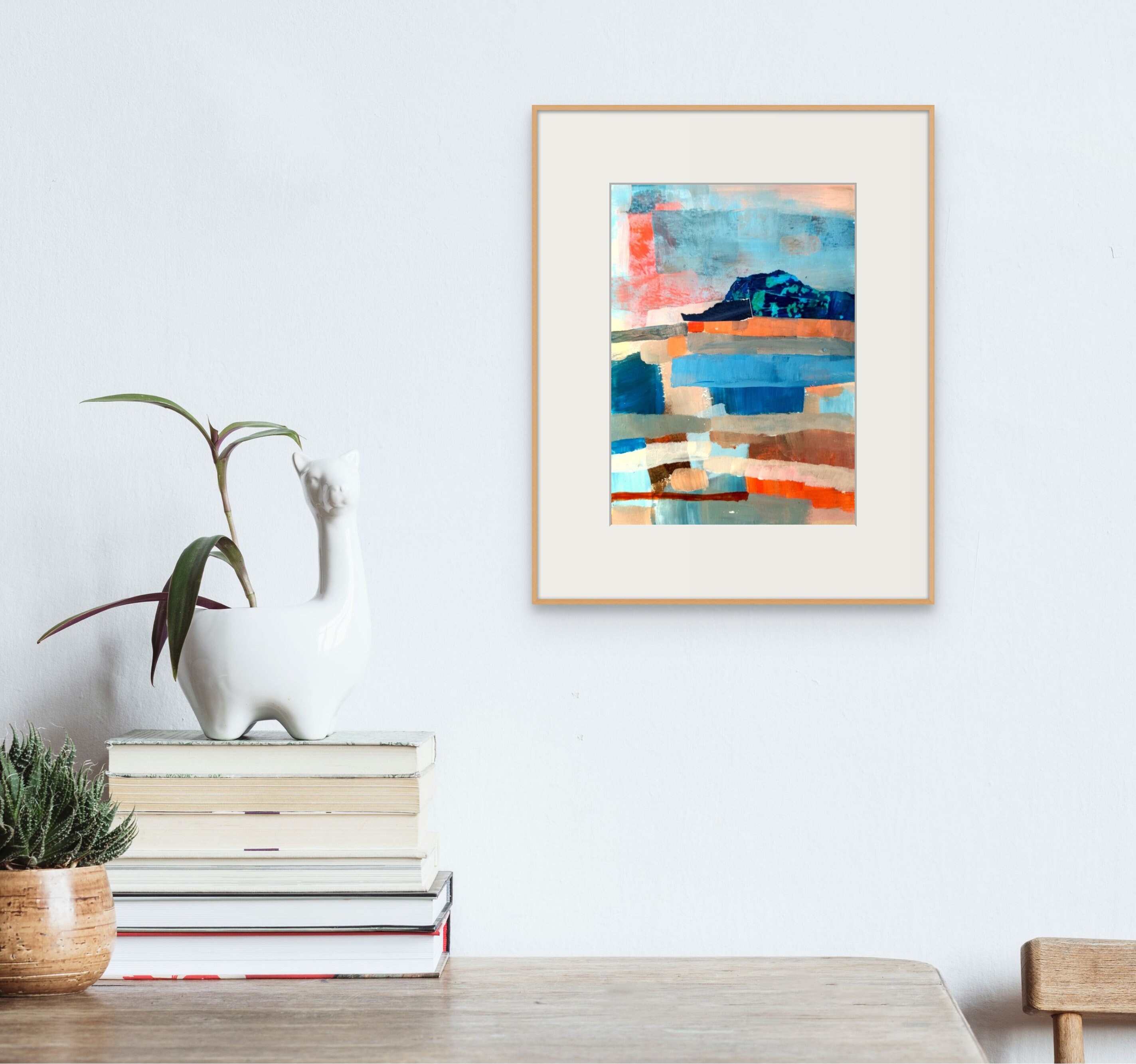 Burning Sky Mixed-media Art Print Abstract Landscape Acrylic and ...