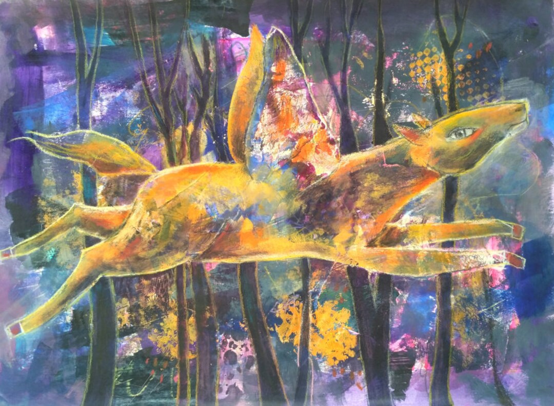 Painting | Some Kind of Szárnyas Lény | Original Mixed-media Acrylic ...