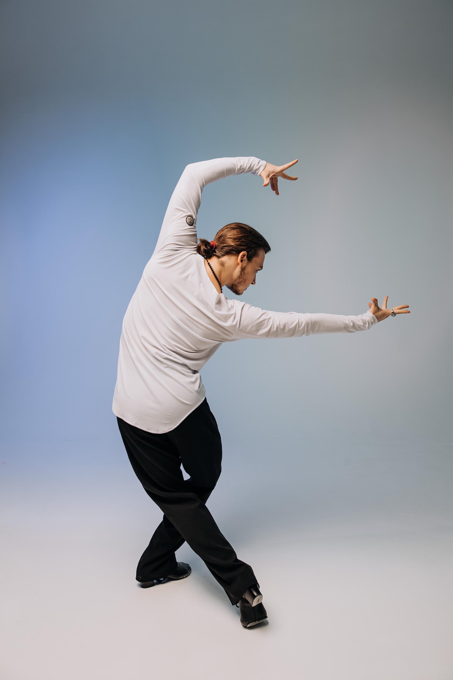 Men’s Latin Dance Shirt in Pure White – Deep V-neck Performance Top ...
