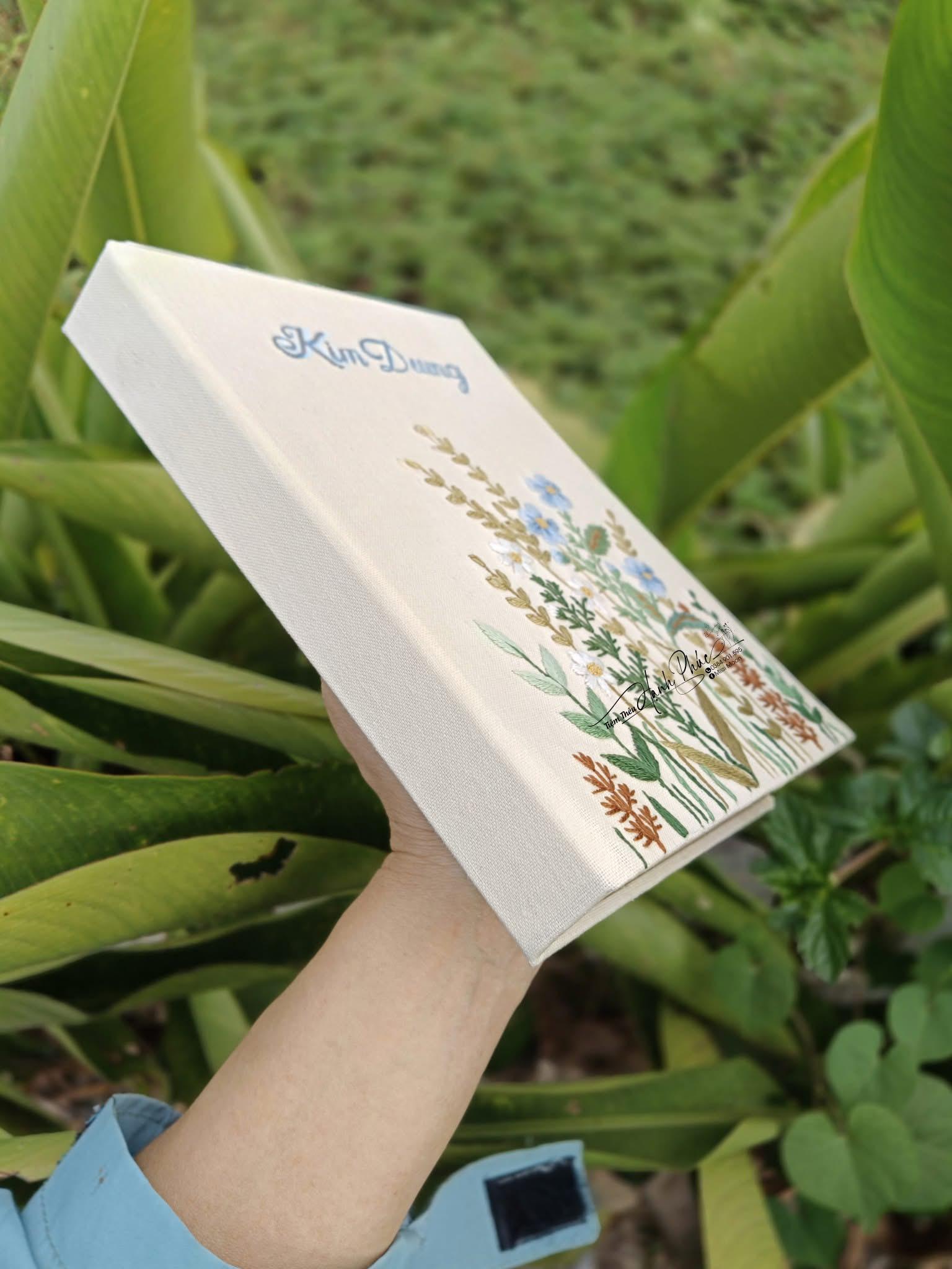 Hand Embroidered Journal | Fabric Covered Notebook | Handmade ...