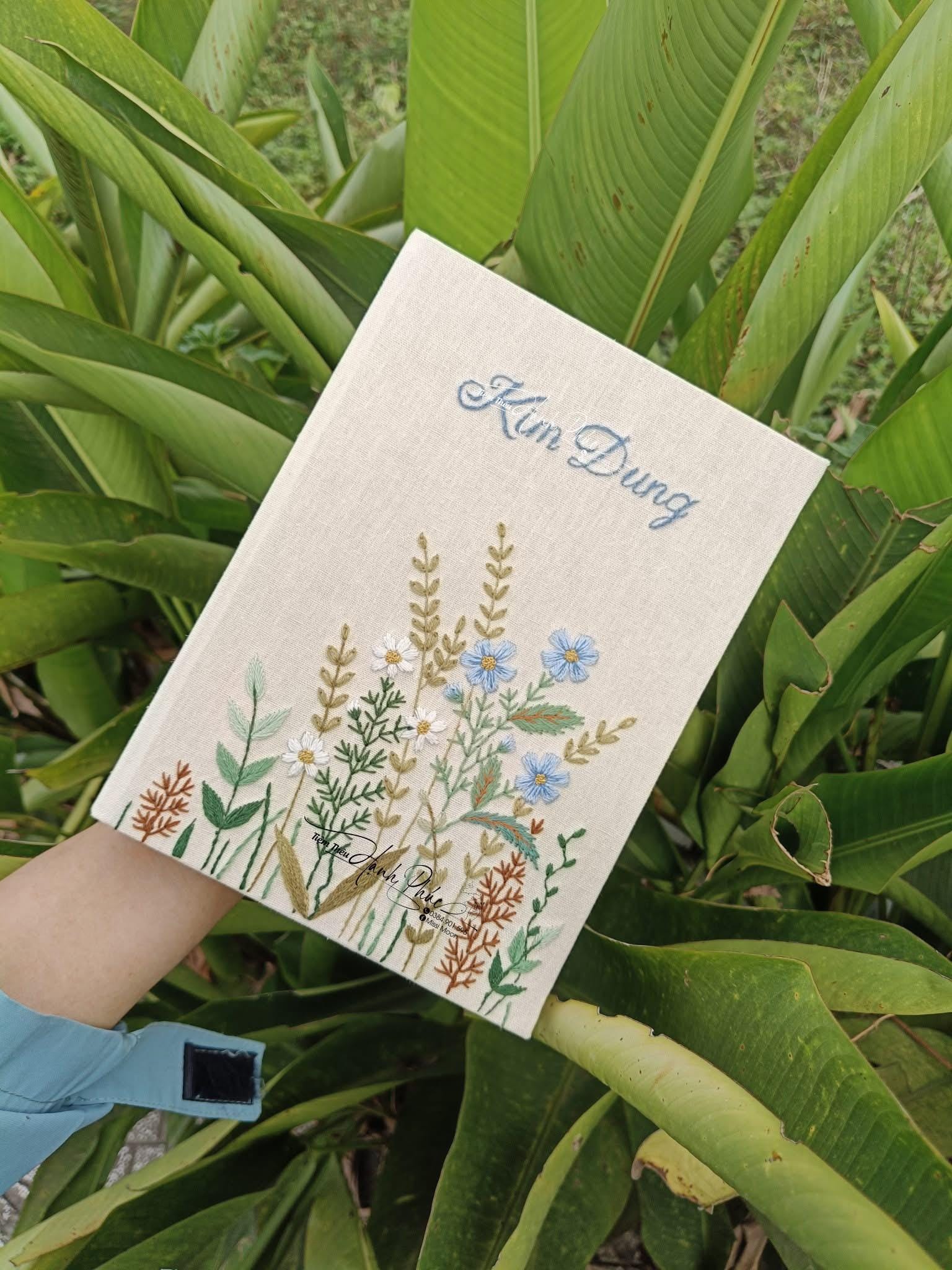 Hand Embroidered Journal | Fabric Covered Notebook | Handmade ...