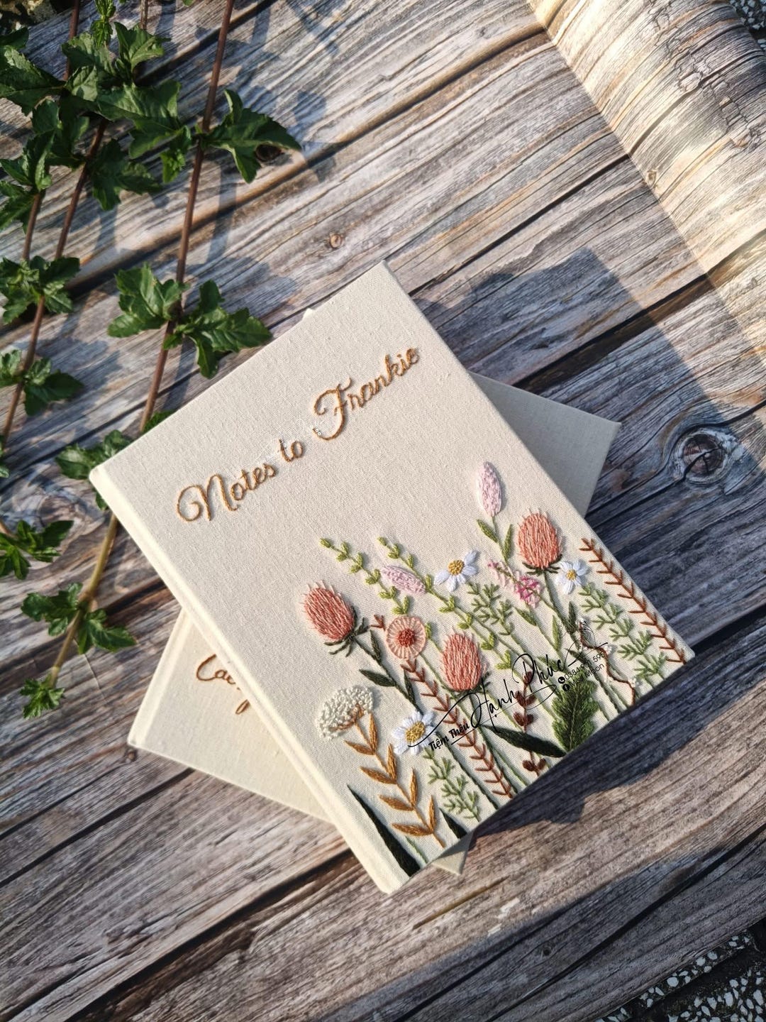 Hand Embroidered Journal | Fabric Covered Notebook | Handmade ...