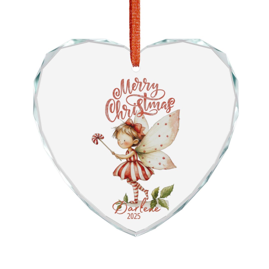 Heart-shaped Crystal Glass Ornament With Fairy Design for Christmas ...