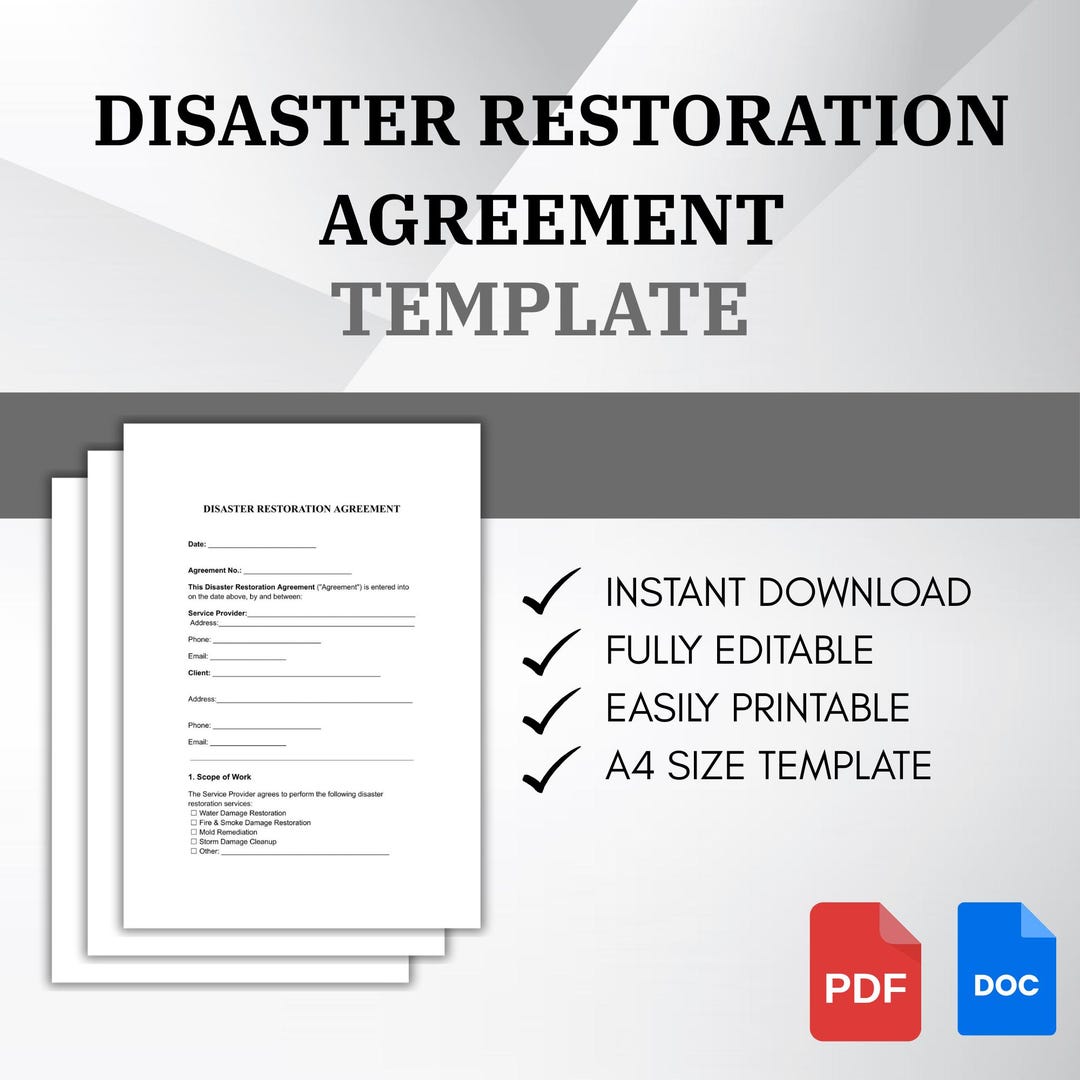 Disaster Restoration Contract Template: Emergency Repair Service ...