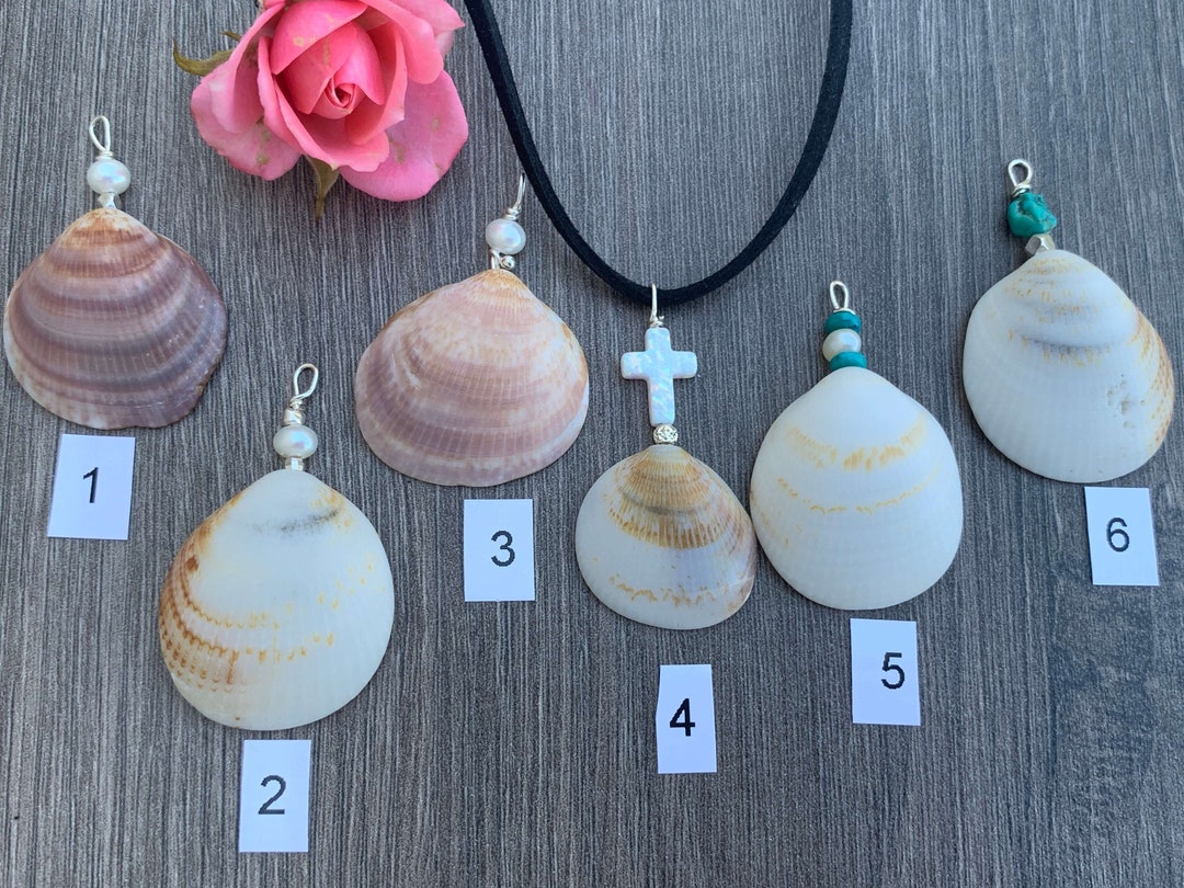 Real Seashell Necklace: Opal, Turquoise, Sterling Silver, Black Suede ...