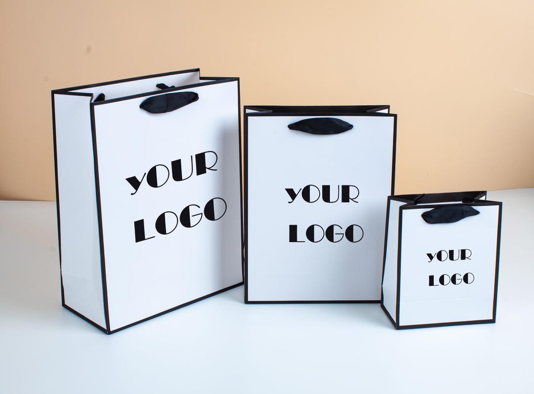 Custom Paper Shopping Bags With Logo, Branded Business Gift Bags - Etsy
