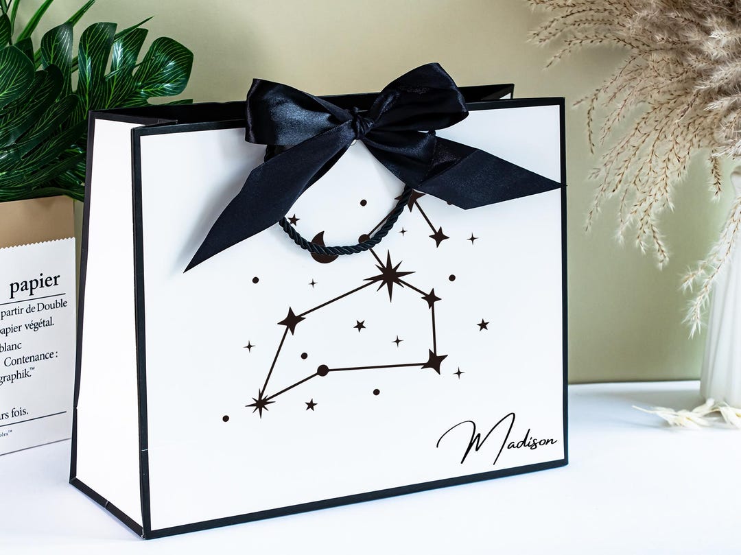 Personalized Zodiac Gift Bag: Custom Name Vinyl Astrology Bag for ...