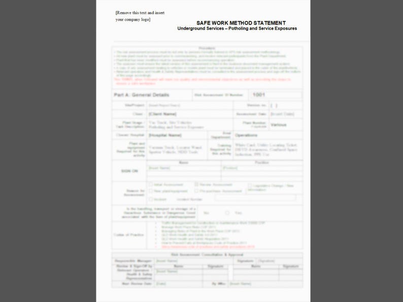 Underground Services SWMS Template: Editable WHS Document (australia ...