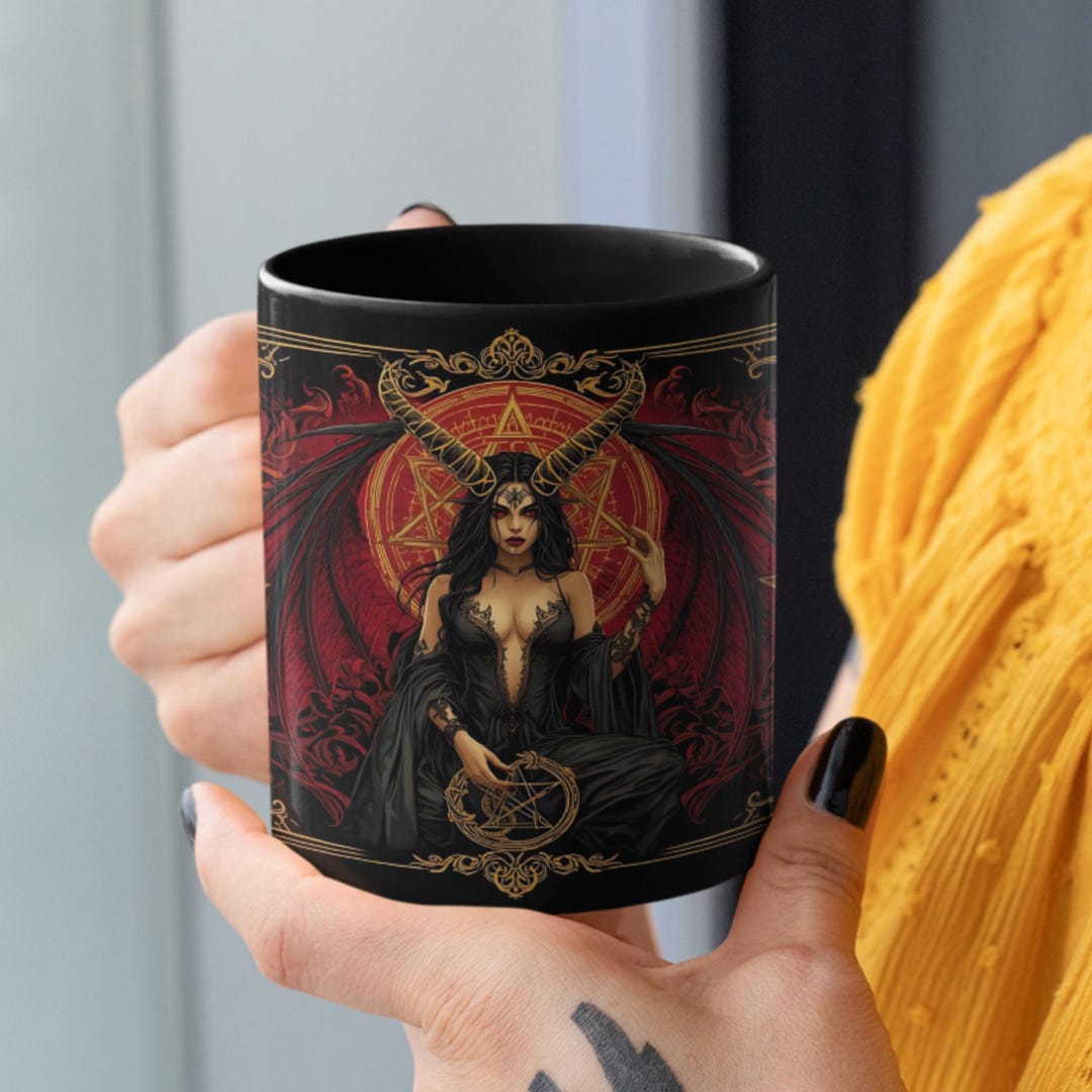Gothic Demon Mug, Dark Fantasy Witch, Occult Coffee Cup - Etsy