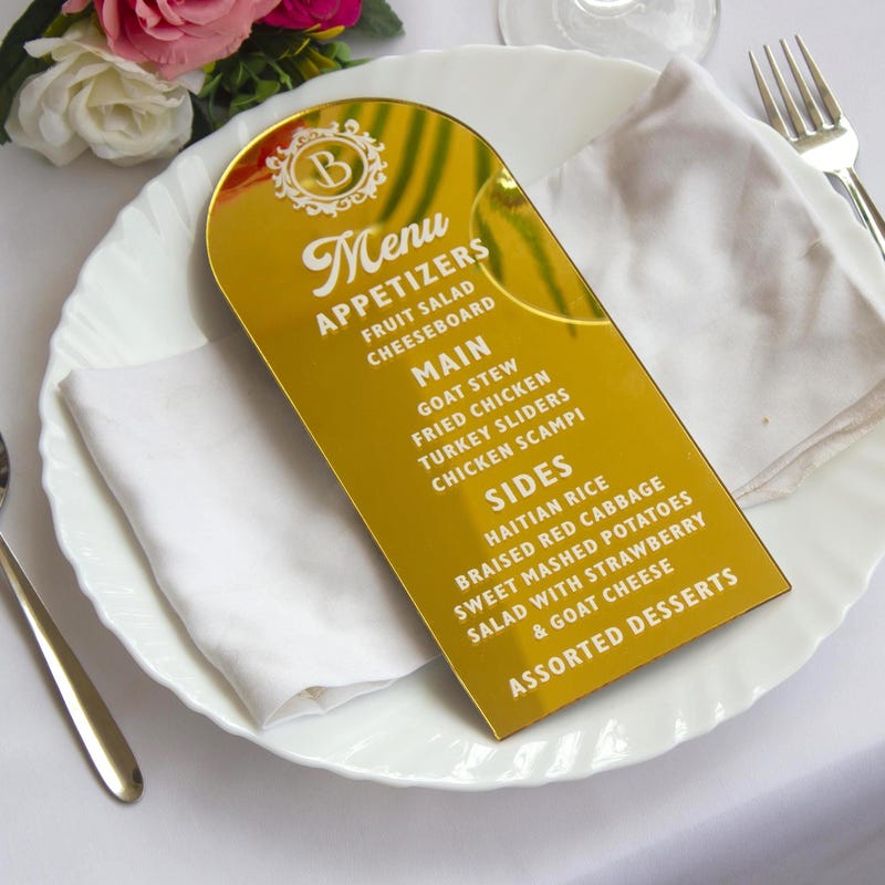 Clear Menu Cards - Etsy