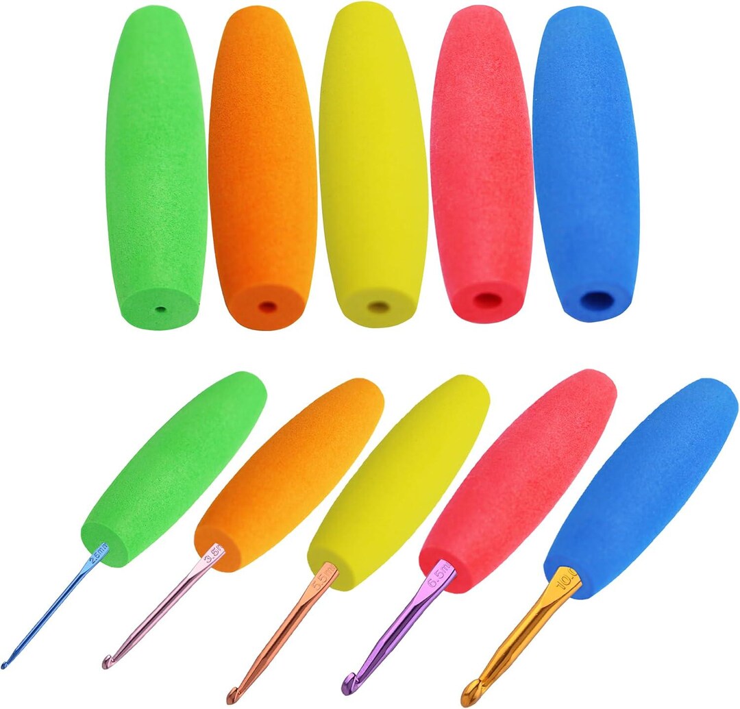 Ergonomic Crochet Hook Grips - Multi-size Set, Fits 2-10mm Hooks - Etsy