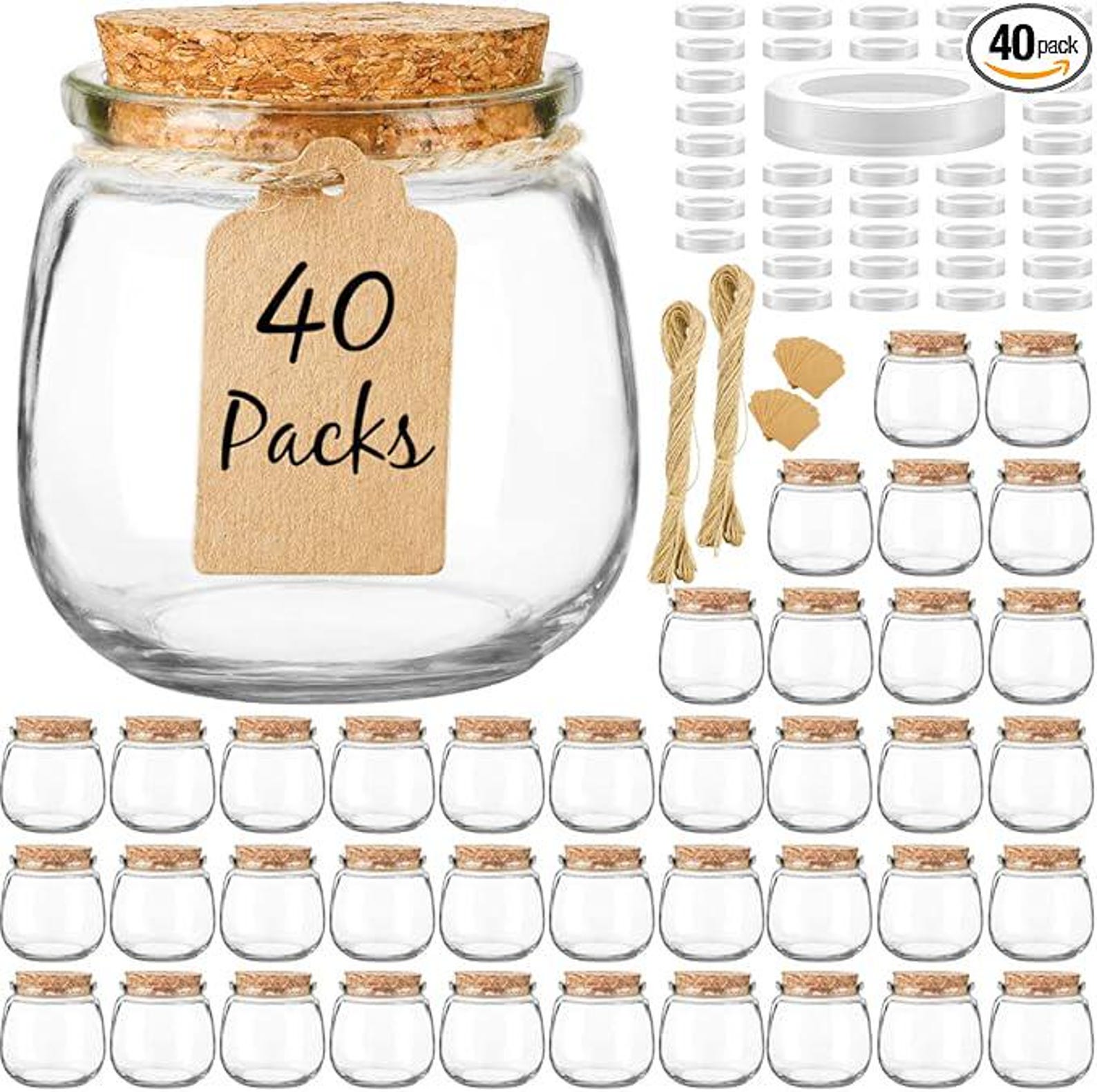 Small Glass Favor Jars With Cork Lids – 7oz, 40 Pack - Etsy