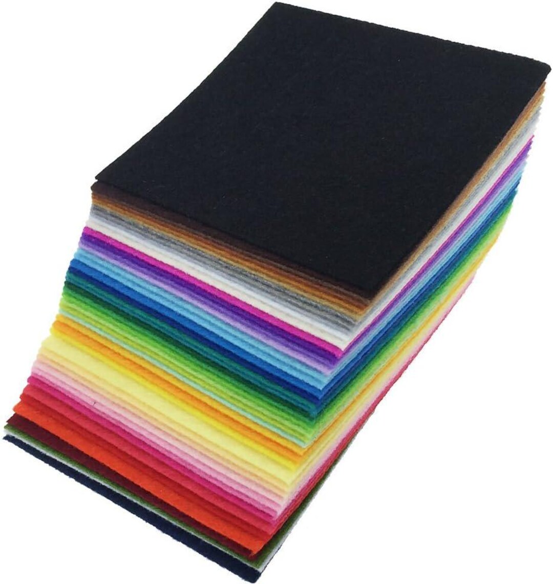 42pcs Felt Fabric Sheet 4"x4" Assorted Color DIY Craft Squares Nonwoven ...