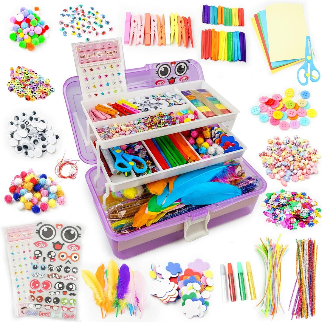 DIY Craft Art Supply Set - Portable Folding Storage Box, 1000+ PCS - Etsy