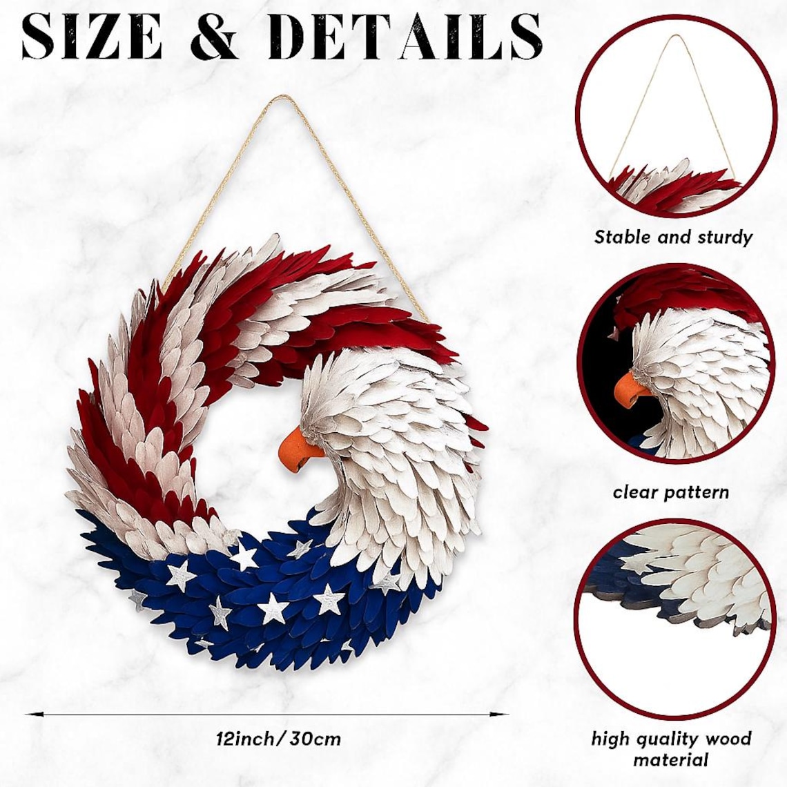 Independence Day Wreath, Bald Eagle, Bald Eagle Wreath, Patriotic ...