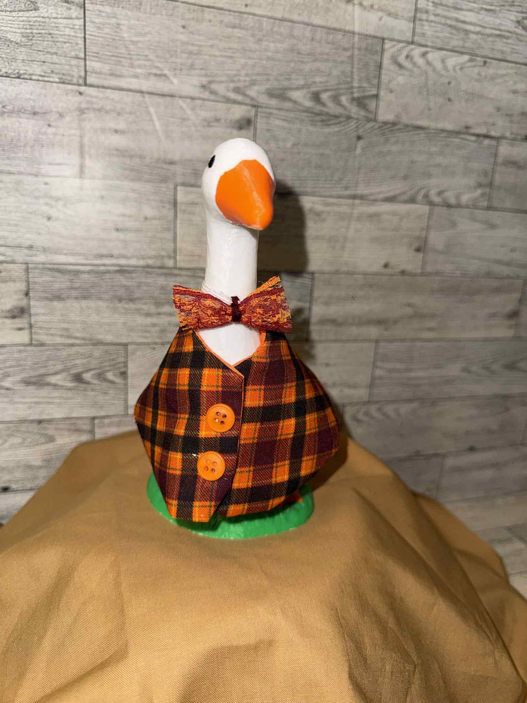 7inch - Reversible Plaid Vest for Desk Goose – Includes Matching Bow ...