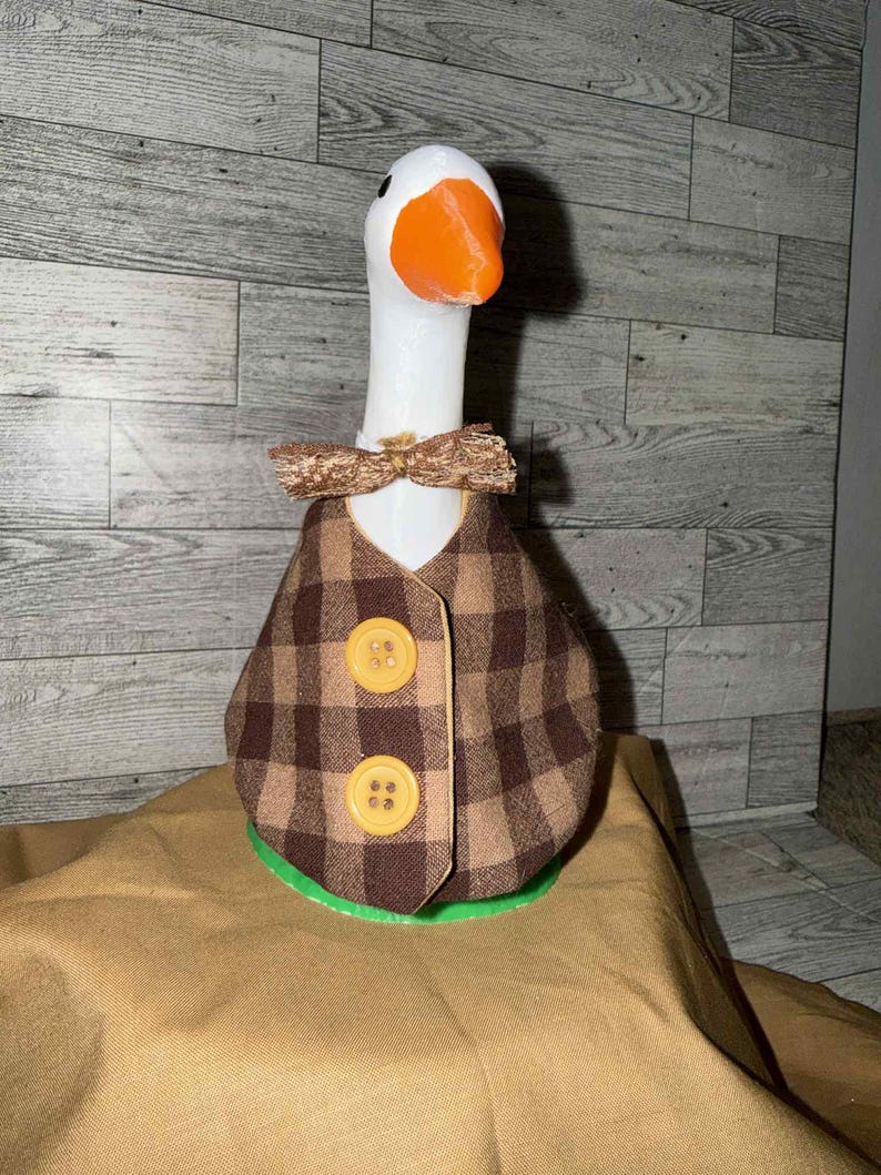 7inch - Reversible Plaid Vest for Desk Goose – Includes Matching Bow ...